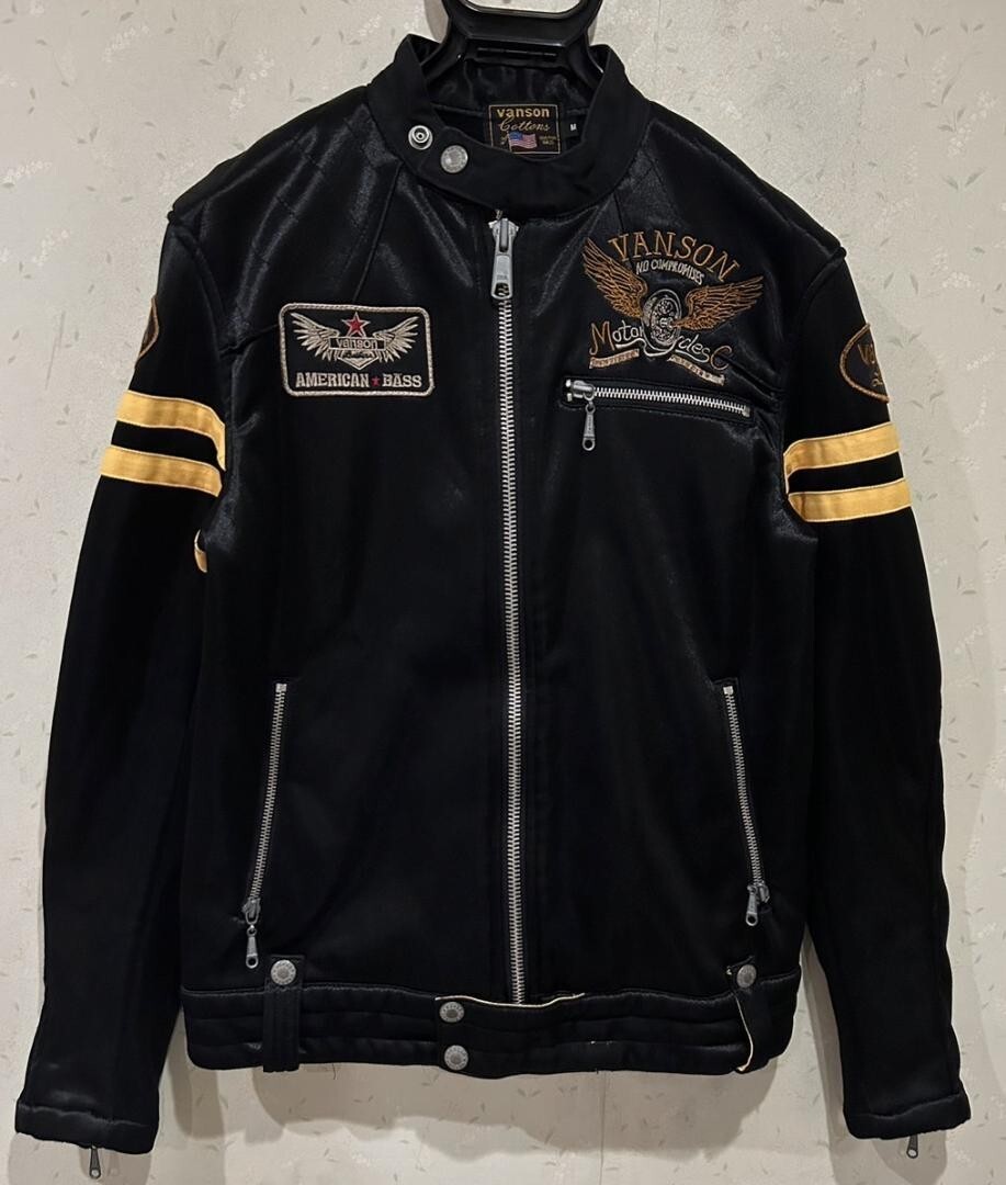 VANSON Cottons Embroidered Patch Single Riders Jacket men VANSON Cottons Embroidered Patch Single Riders Jacket men