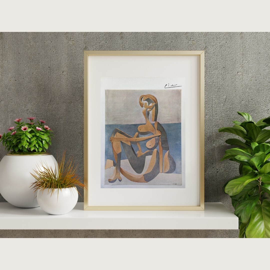 Pablo Picasso Original Signed Print Seated Bather, 1929 Vintage Art | Pricetronic