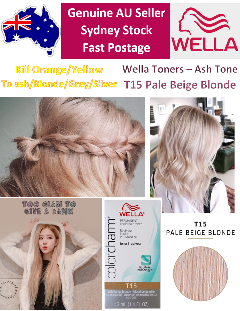 AU Stock Wella Color Charm Permanent Liquid Toner T15 Pale Beige Blonde eBay
