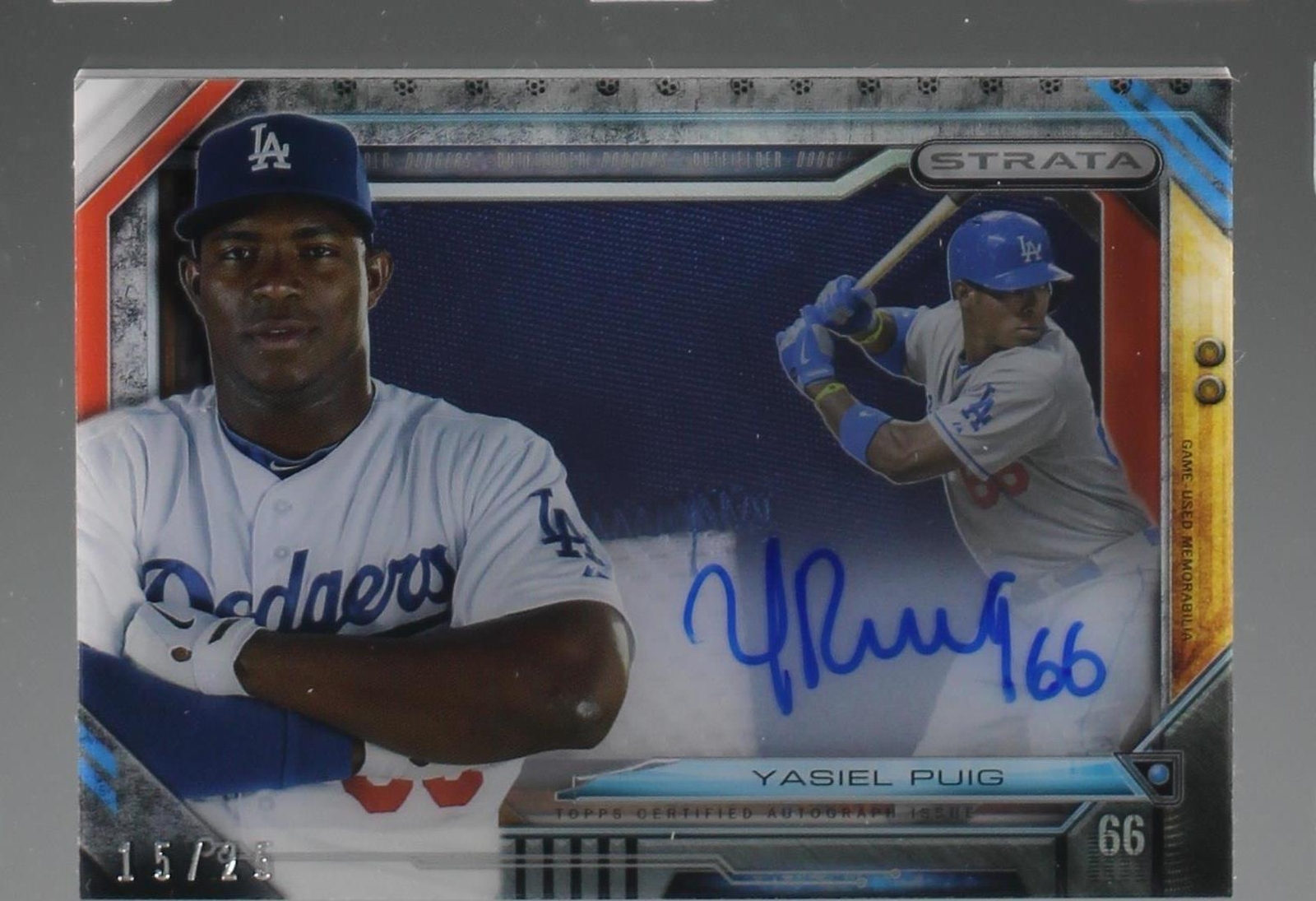 2015 Topps - Strata Signature Relics #SSR-YP Yasiel Puig /25 (AU, MEM) for sale online | eBay