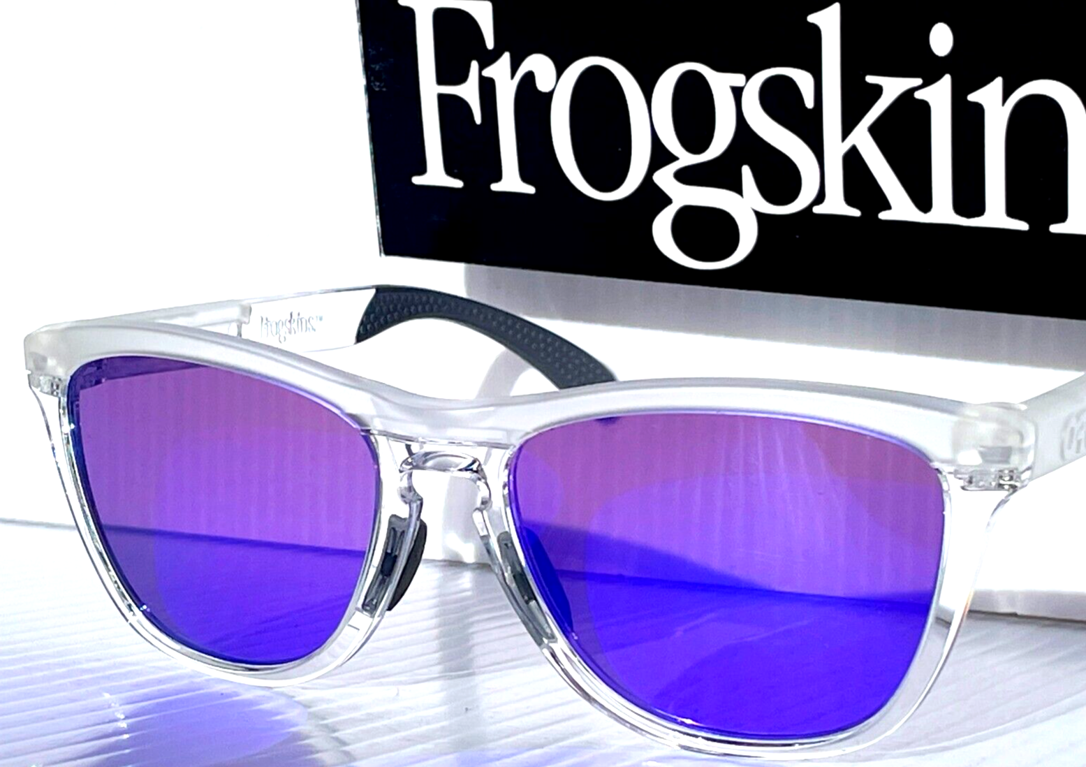NEW Oakley FROGSKINS RANGE Clear PRIZM Violet Purple Lens NEW Oakley FROGSKINS RANGE Clear PRIZM Violet Purple Lens