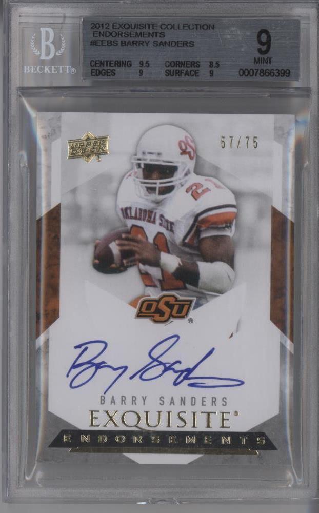 2012 Exquisite Collection - Endorsement Signatures #EE-BS Barry Sanders ...
