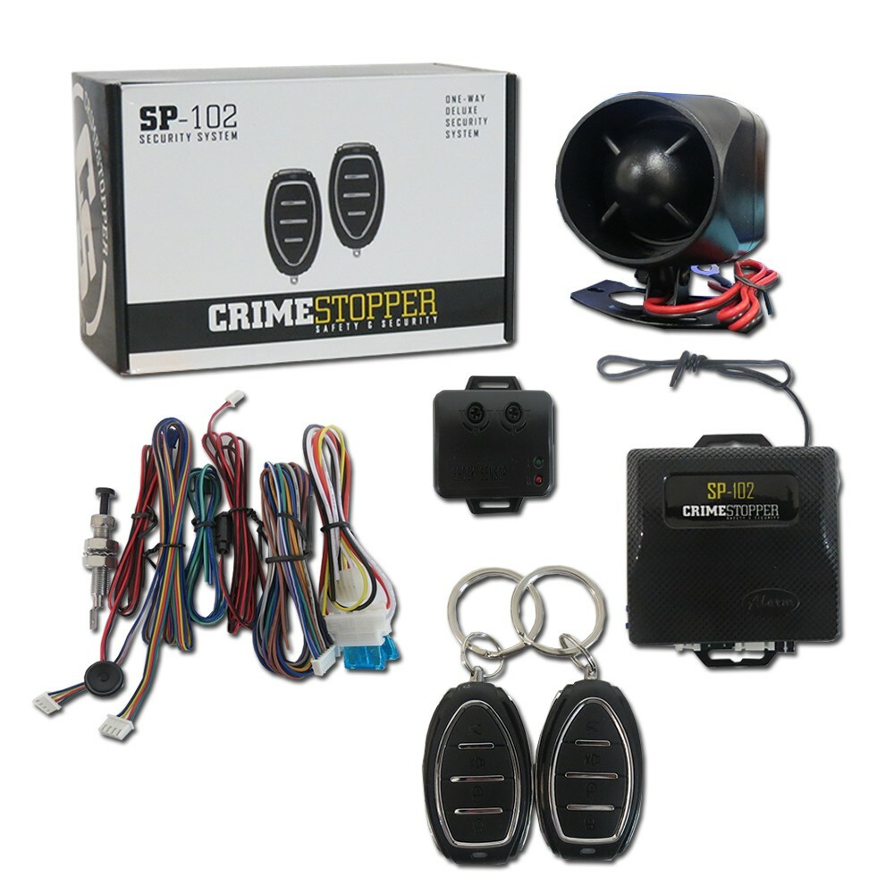 New Crimestopper Sp-102 1-way Car Alarm Security System With Keyless ... New Crimestopper Sp-102 1-way Car Alarm Security System With Keyless ...