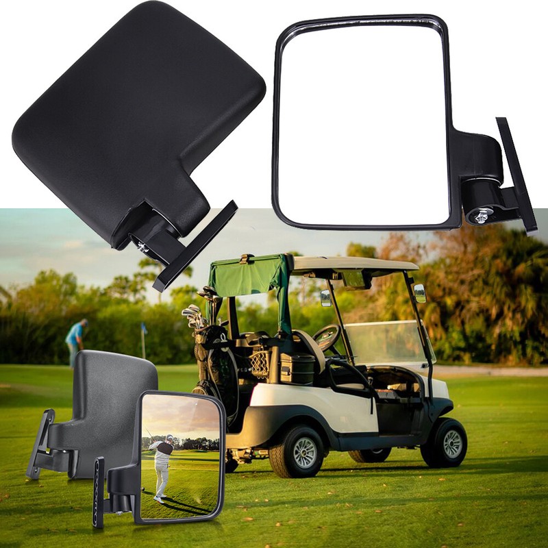 Pair Golf Cart Mirrors Folding Side Rear View