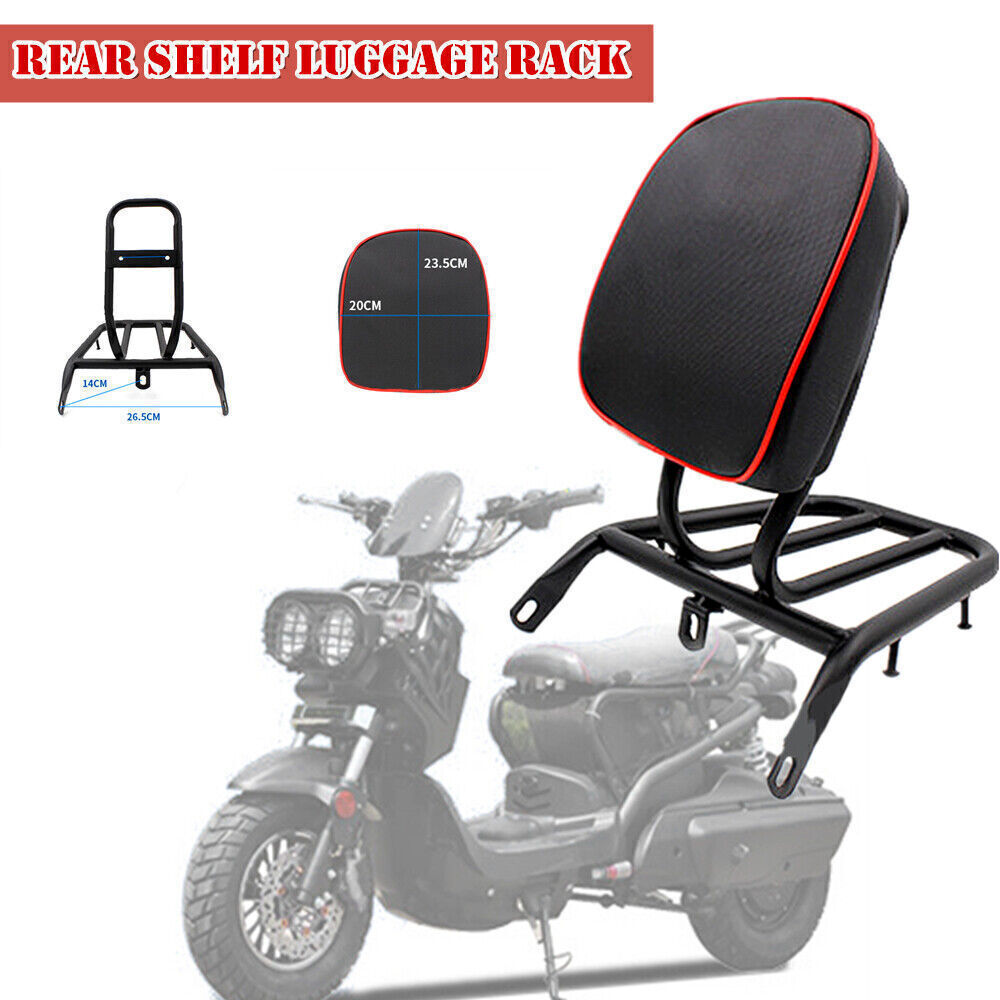 Motorcycle Refitted Detachable Backrest Rear Shelf Luggage Rack Black ...