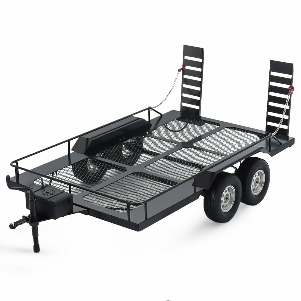 1:10 Scale Dual Axle Flatbed Trailer Kit RC Trailer Accessory For 1/10 ...