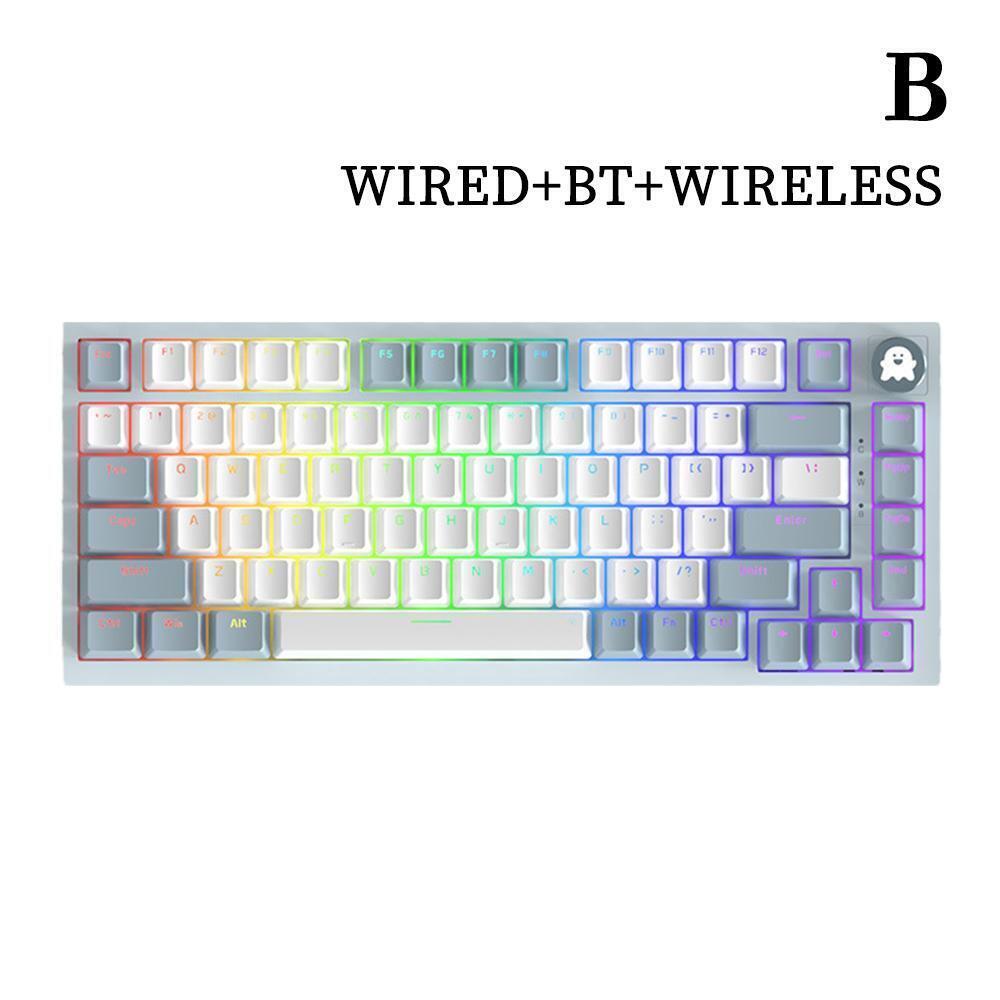 AK82 Mechanical Keyboard Wireless Wired E-Game Office Computer Girl ...