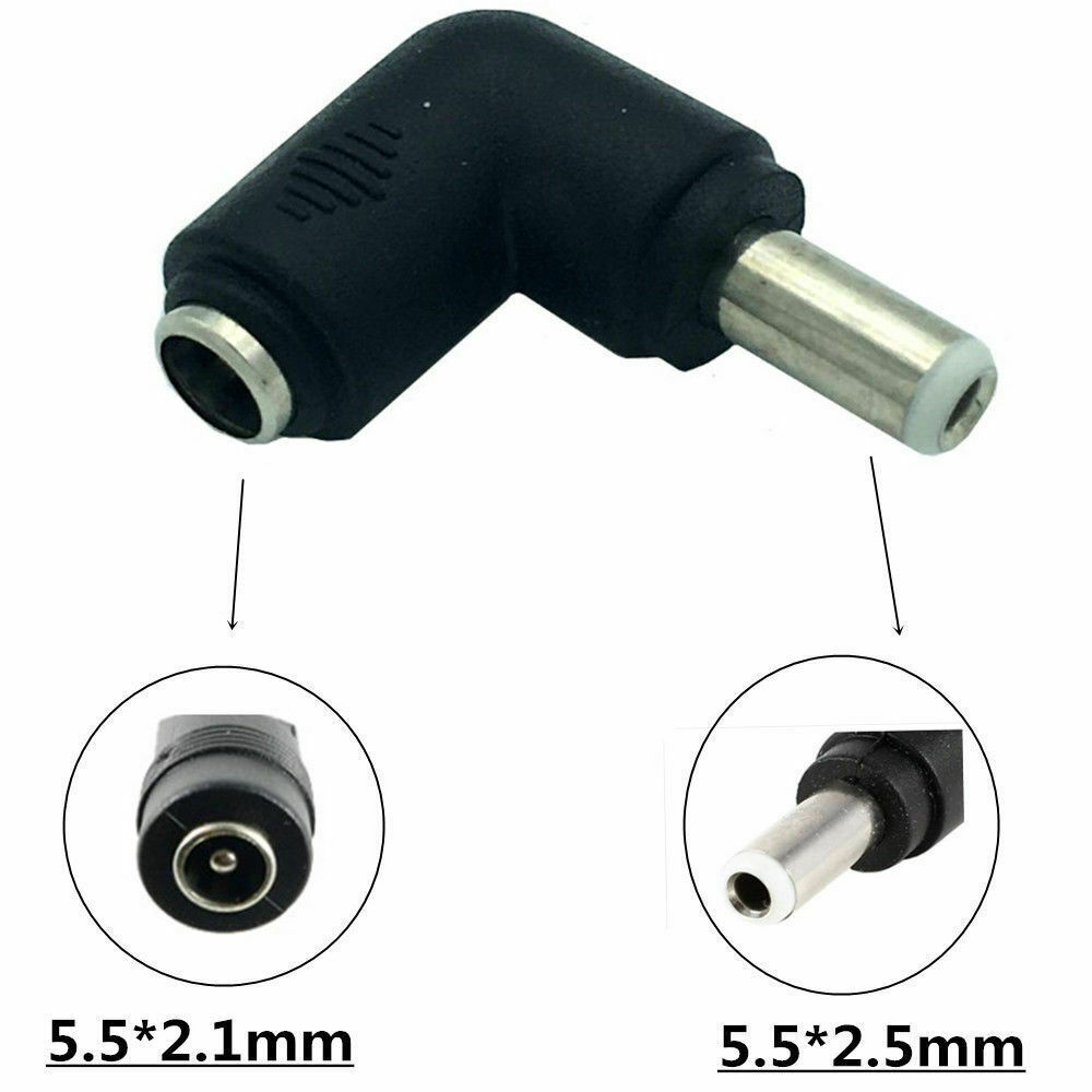 5.5 x 2.1mm Female to 5.5 x 2.5mm Male Angled DC Power Adapter Converter 5055527537350 | eBay