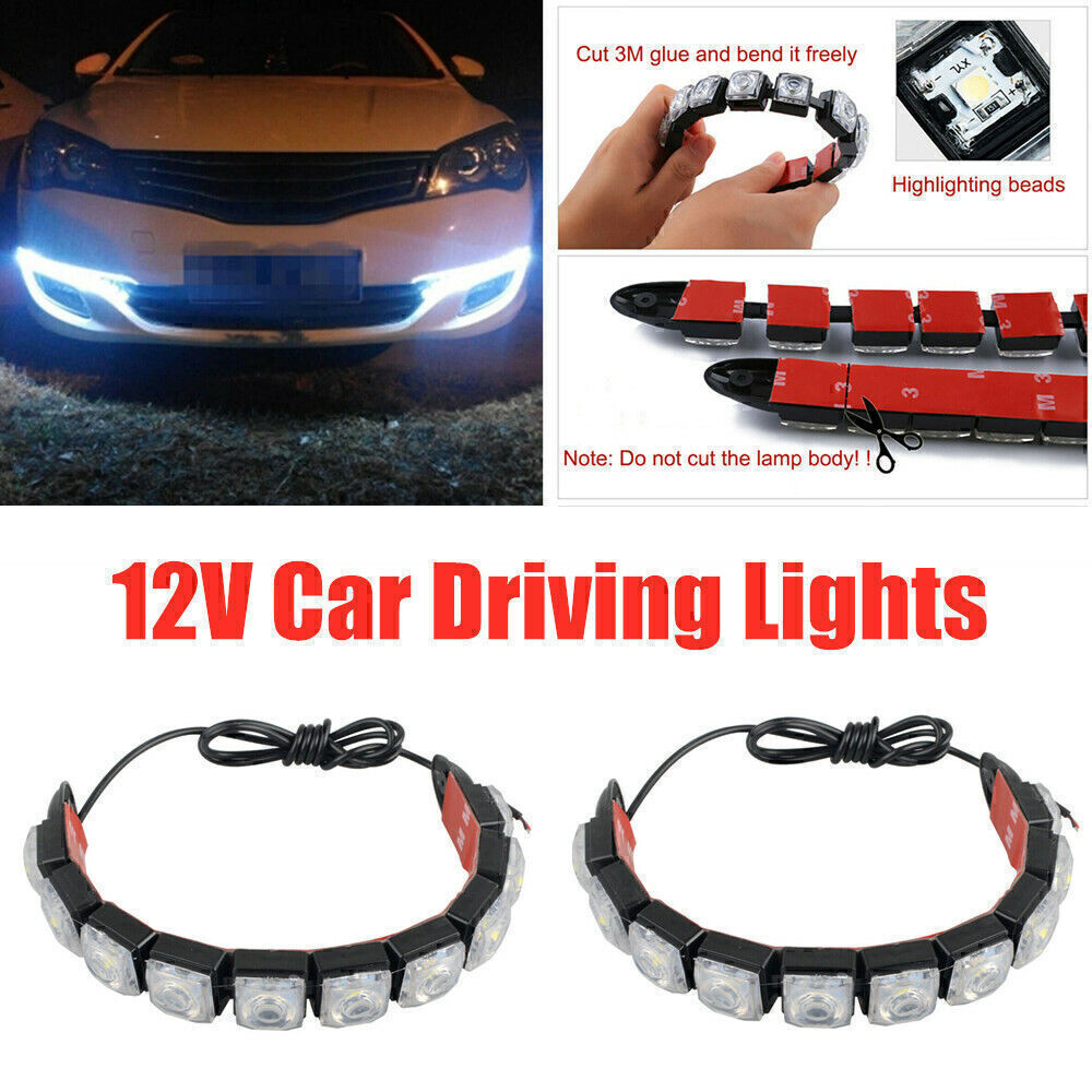 2x 12V 10-LED Daytime Running Light DRL Car Fog Day Driving Lights ...