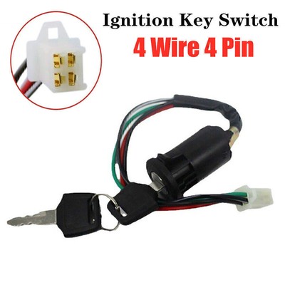 US 4 Wire 4 Pin Key Ignition Motorcycle Ignition Switch for Go Kart ATV ...