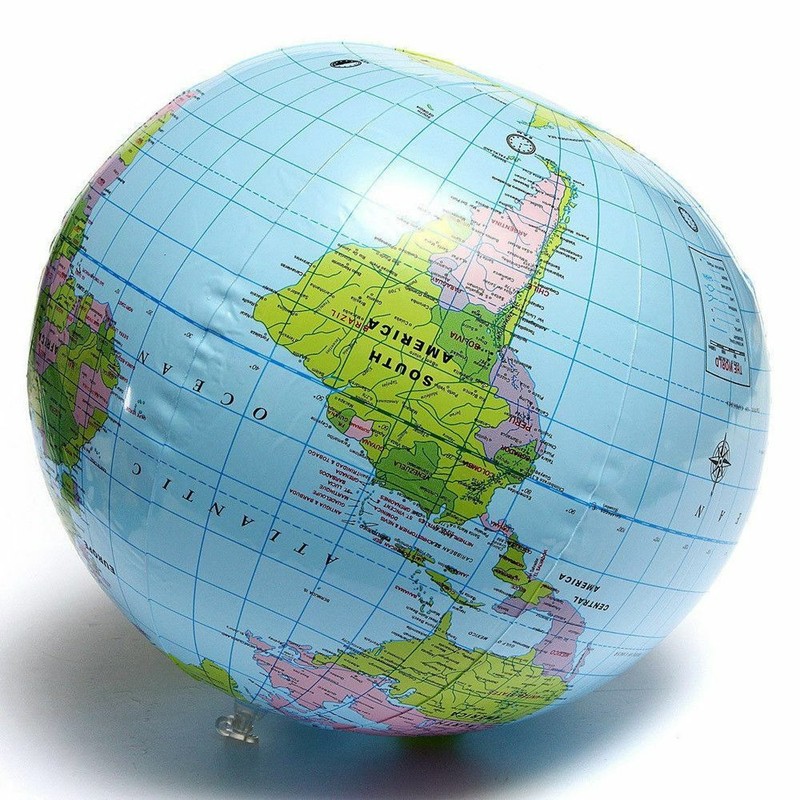 Купить География и история inflatable globe 40cm blow up ball world map ...