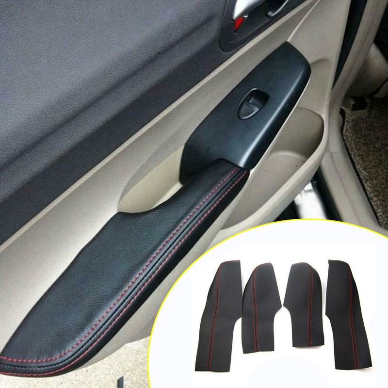 Leather 4 Door Handle Panel Armrest Cover For Honda Civic 8th Gen 2006 2011 eBay