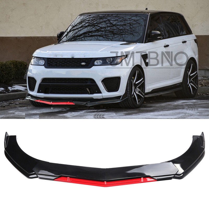 For Range Rover Sport Land Rover Black +Red Front Bumper Lip Splitter ...