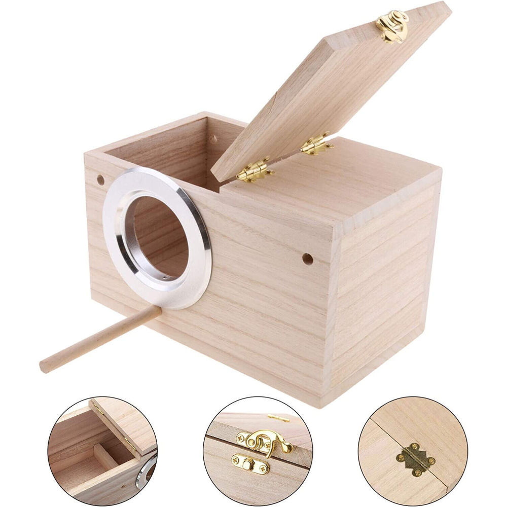 Nesting Window Wooden | Birds Nest Breeding Box Parakeet Budgie ...
