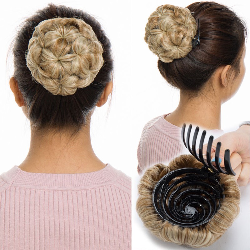 Lady Claw Clip In Bun Curly Hair Piece Chignon Updo Cover Hair ...