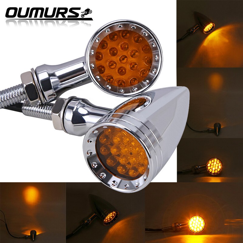 Motorcycle 20 LED Bullet Turn Signal Light For Harley Chopper Bobber ...