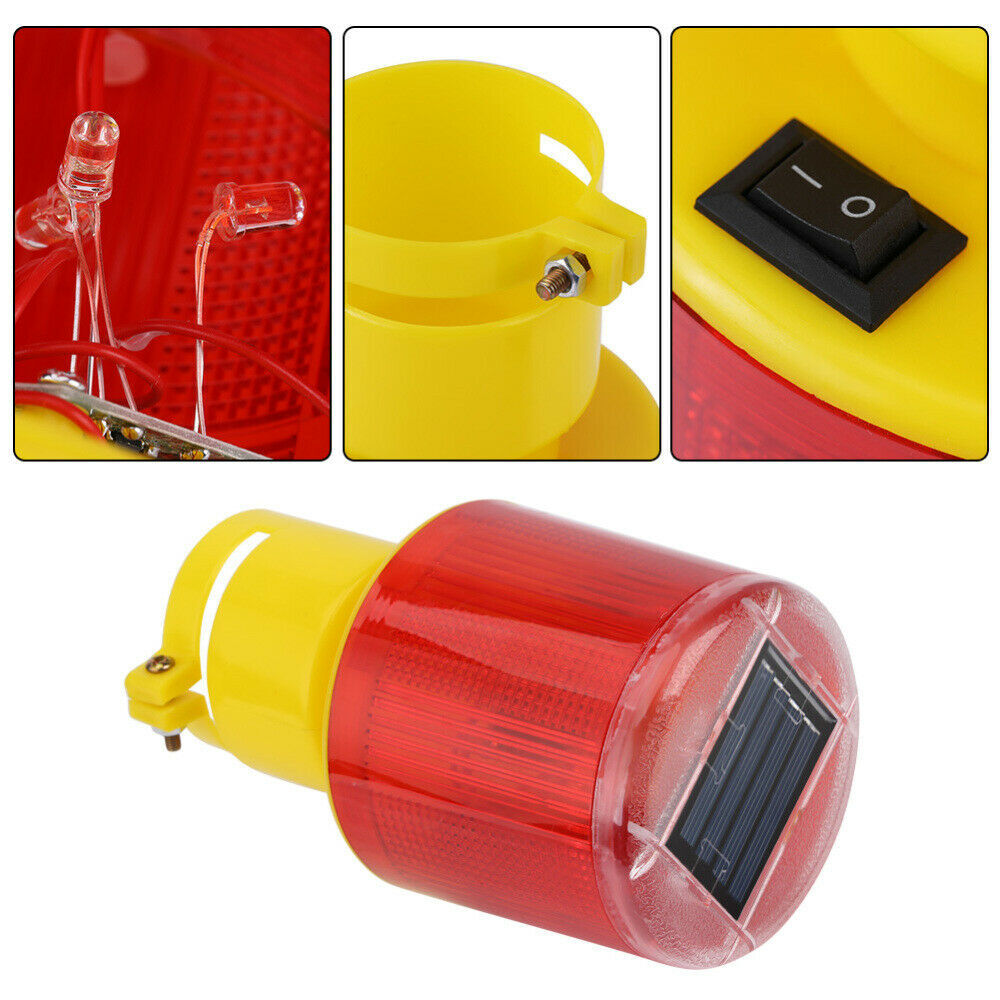 LED Solar Warning Light Flash Road Barricade Traffic