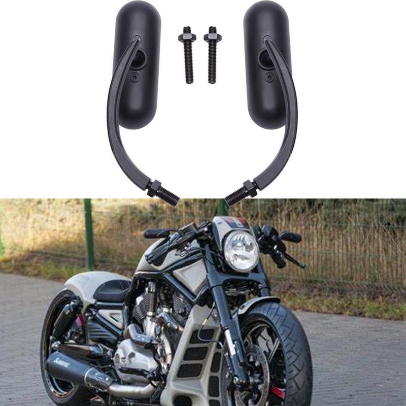 Motorcycle Black Mini Oval Mirrors For Harley Davidson V-Rod Softail ...