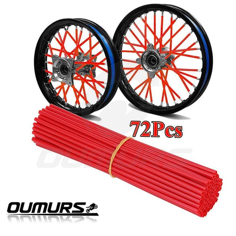 72PCS Motorcycle Dirt Bike Spoke Skins Covers Wrap Wheel Rim Guard ...