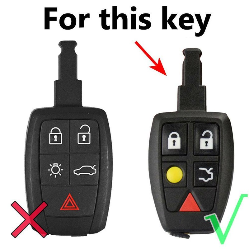 For Volvo C30 C70 S40 V50 Remote Fob 5 buttons Silicone Key Fob Case ...
