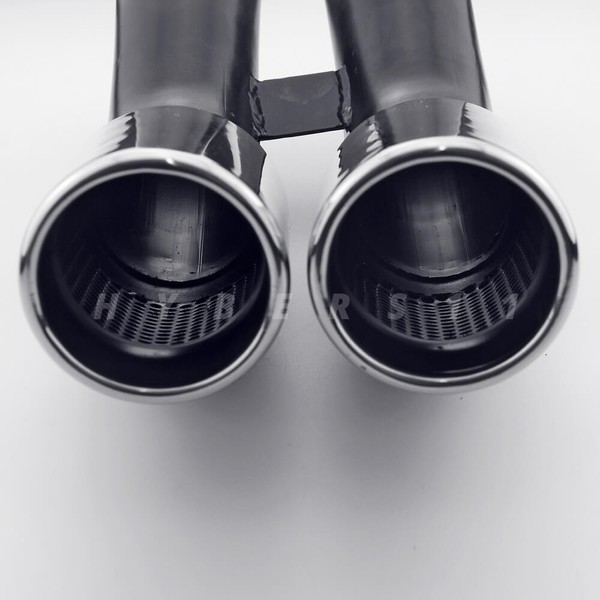 Dual 48mm Inlet Dual 70mm Out Resonated Exhaust Tip for Volkswagen VW ...