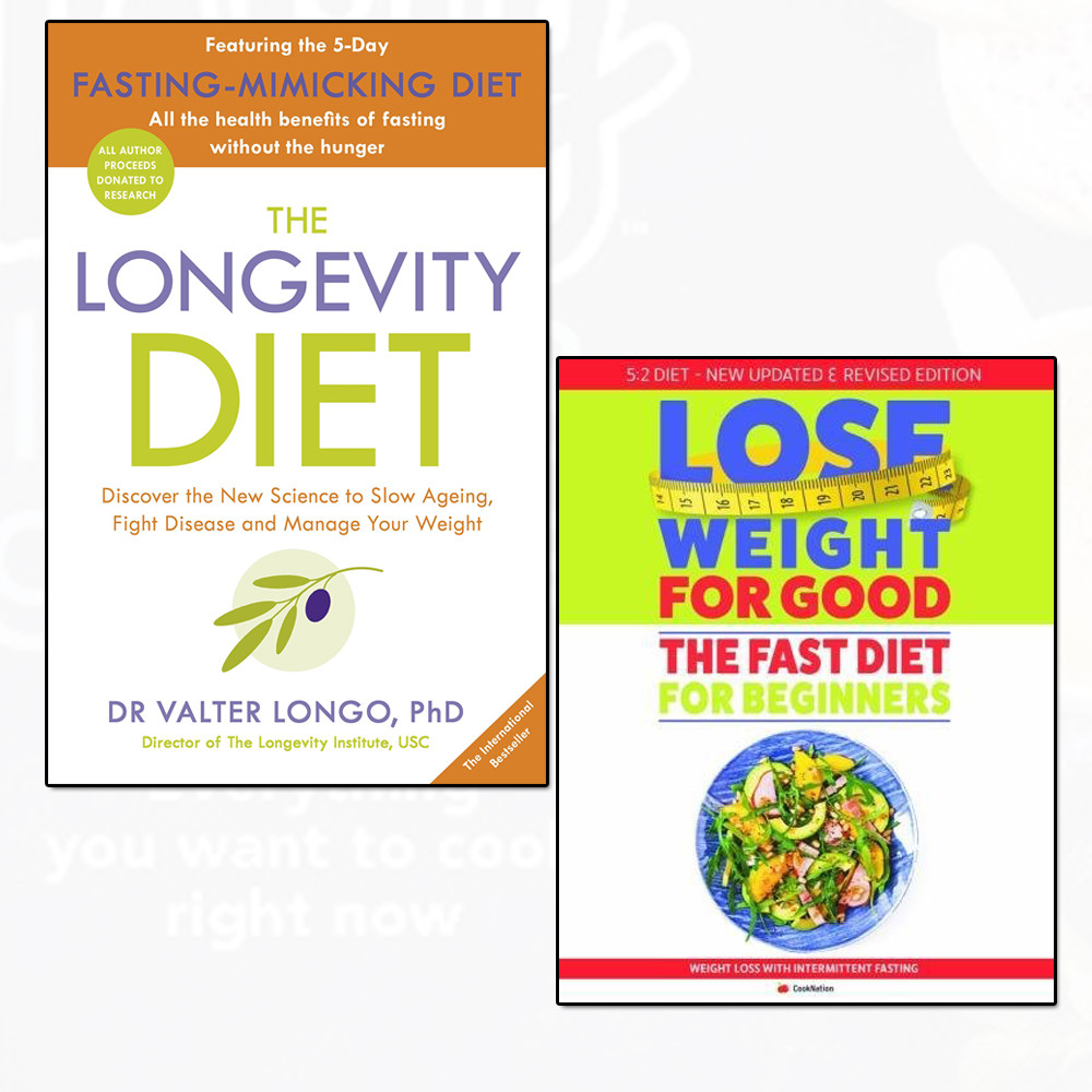 Dr Valter Longo Longevity Diet and Fast Diet 2 Books Set Lose Weight ...