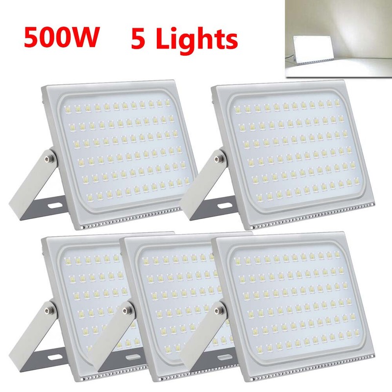5X 500W LED Flood Light Cool White Outdoor Lighting Spotlight Garden ...