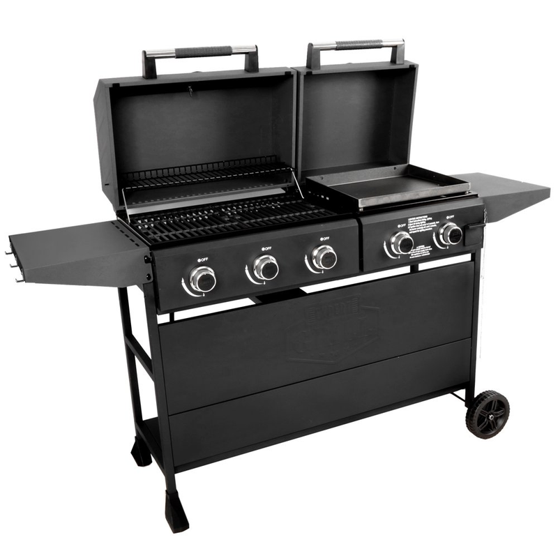 PROPANE GAS GRILL GRIDDLE COMBO 5 Burner Outdoor Deck Patio | Pricetronic