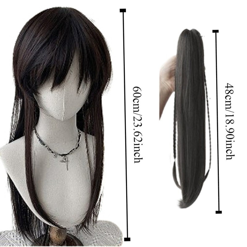 Hanfu Black Long Straight Wig Men Men's Hanfu Cosplay Wig - Black Long ...