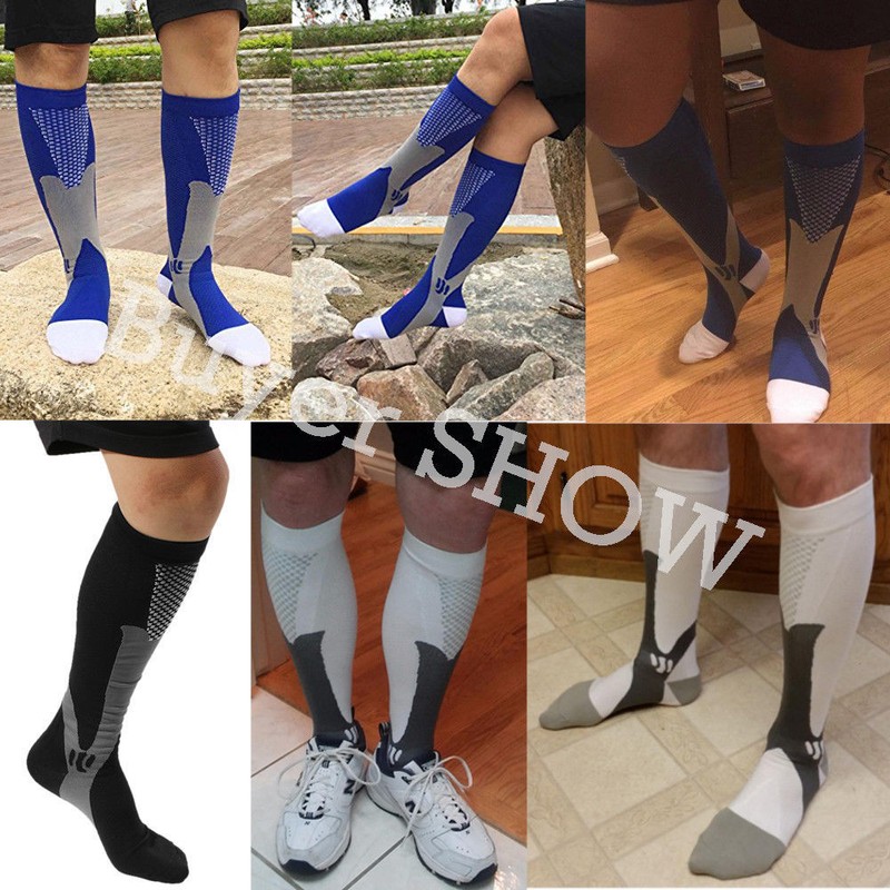 Sports Compression Socks Knee High 20-30mmHg Graduated Support ...