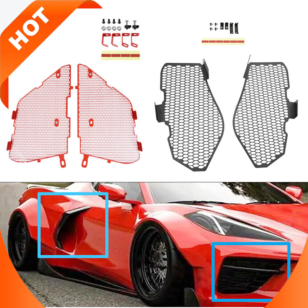 For Corvette C8 2020 - 2024 Front Grill Radiator Guard + Side Intake ...
