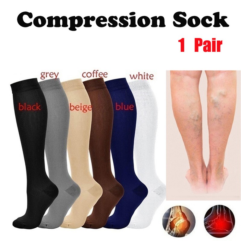 Pain Relief Varicose Veins Leg Socks High Stockings Unisex Compression ...