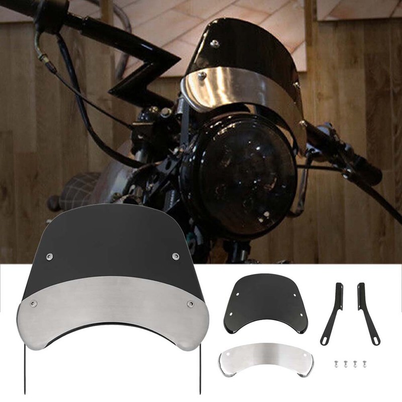 5"-7" Round Headlight Windshield Windscreen For YAMAHA XJ 400 XJ600 XJR ...