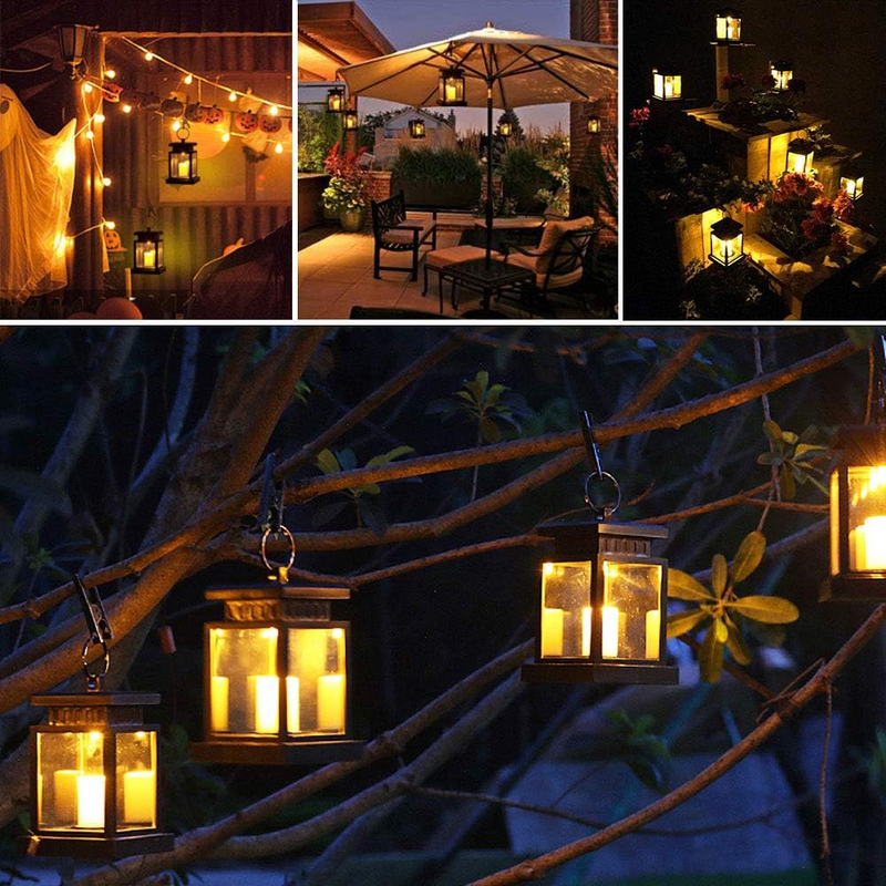 Waterproo | Hanging Solar Lanterns Outdoor 6 Pack Solar Candle ...