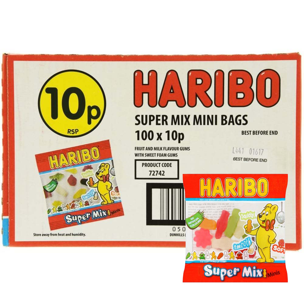 HARIBO SUPERMIX 16g Treat Size Mini Bags Box 100 Only £11.99 | eBay