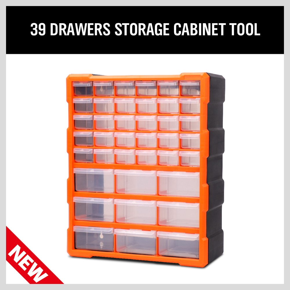 39-Drawers Storage Cabinet- Plastic Tool Box Bin Chest Case Organizer ...