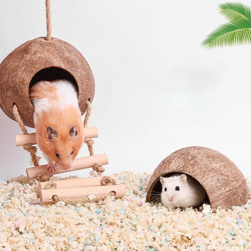 Reptile Gecko Ladder Hut Hide Housecave Bird Nesting Hideouts Hiding T ...