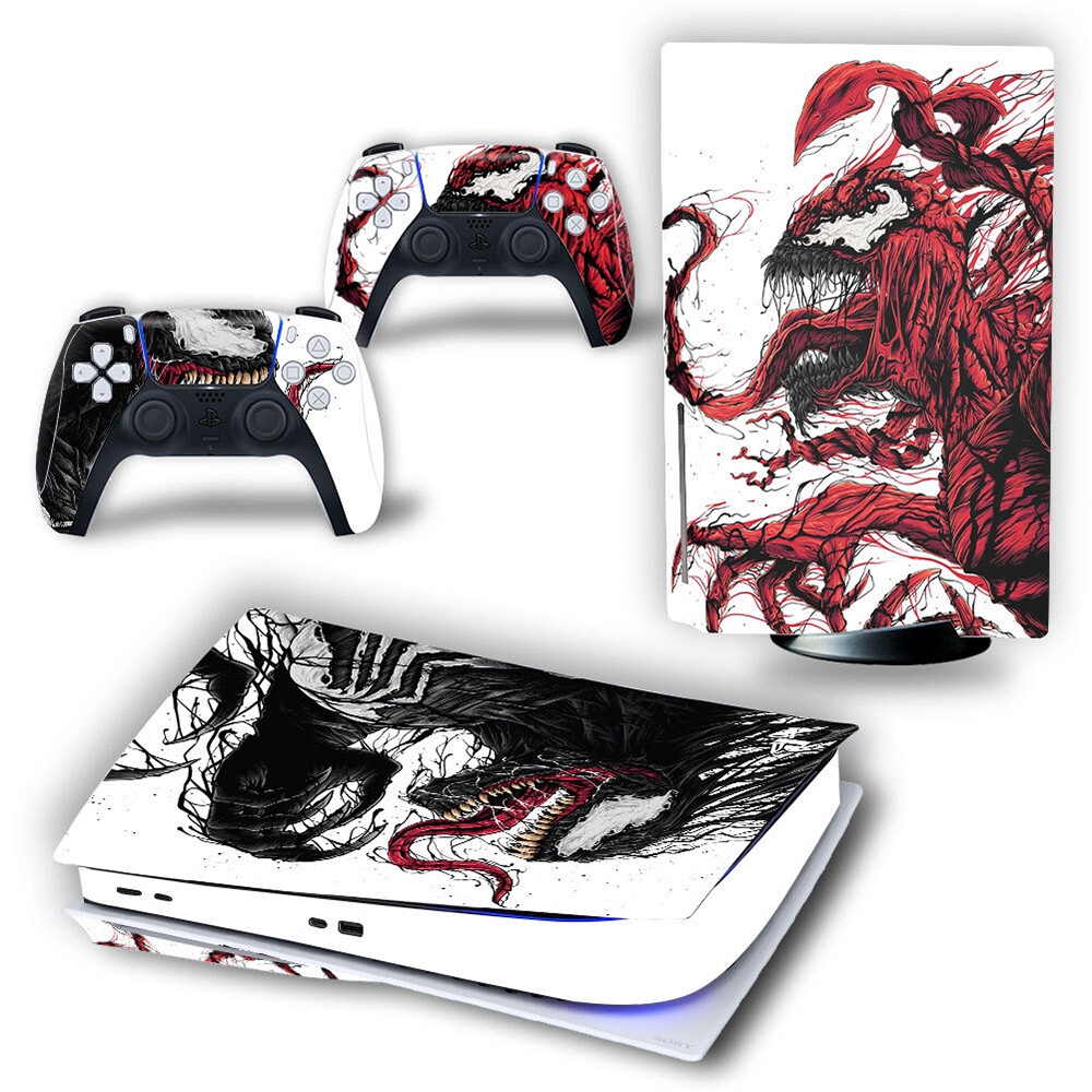 Venom Carnage Skin Sticker Decals Fit PS5 Standard Disc Digital Console ...