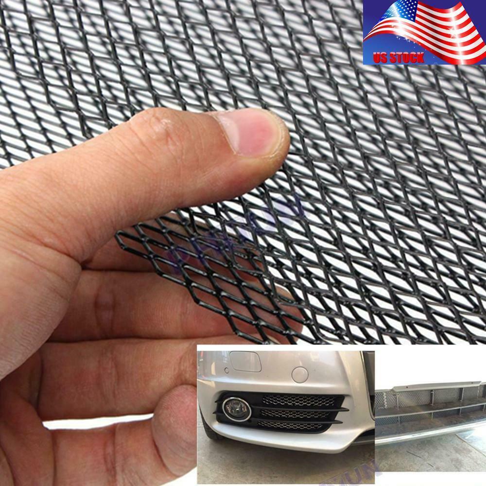 Black Aluminum Mesh Grill Cover 40" x 13" Car Bumper Fender Hood Vent ...
