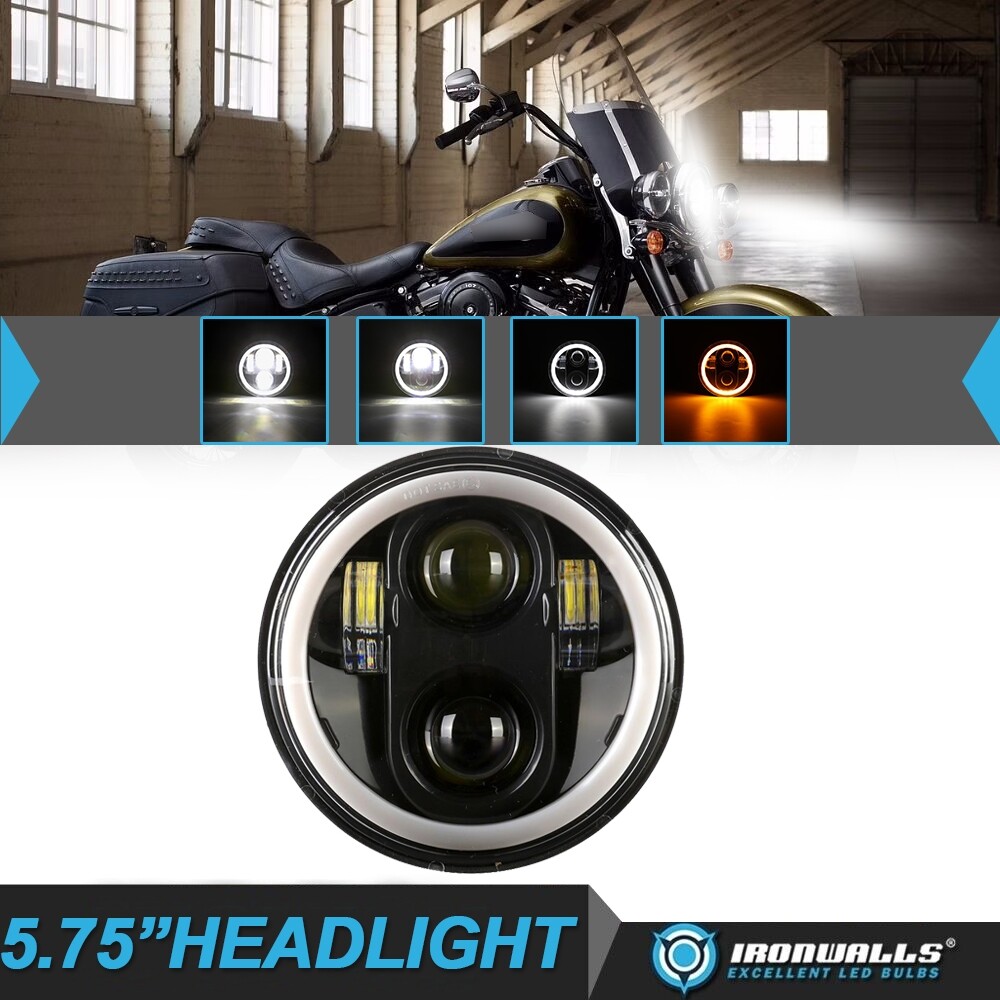 5.75" 5 3/4" LED Motorcycle Headlight For Softail Springer Deuce Street ...