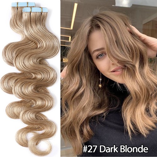 Body Wave Tape In 100% Real Remy Human Hair Extensions Skin Weft Full ...
