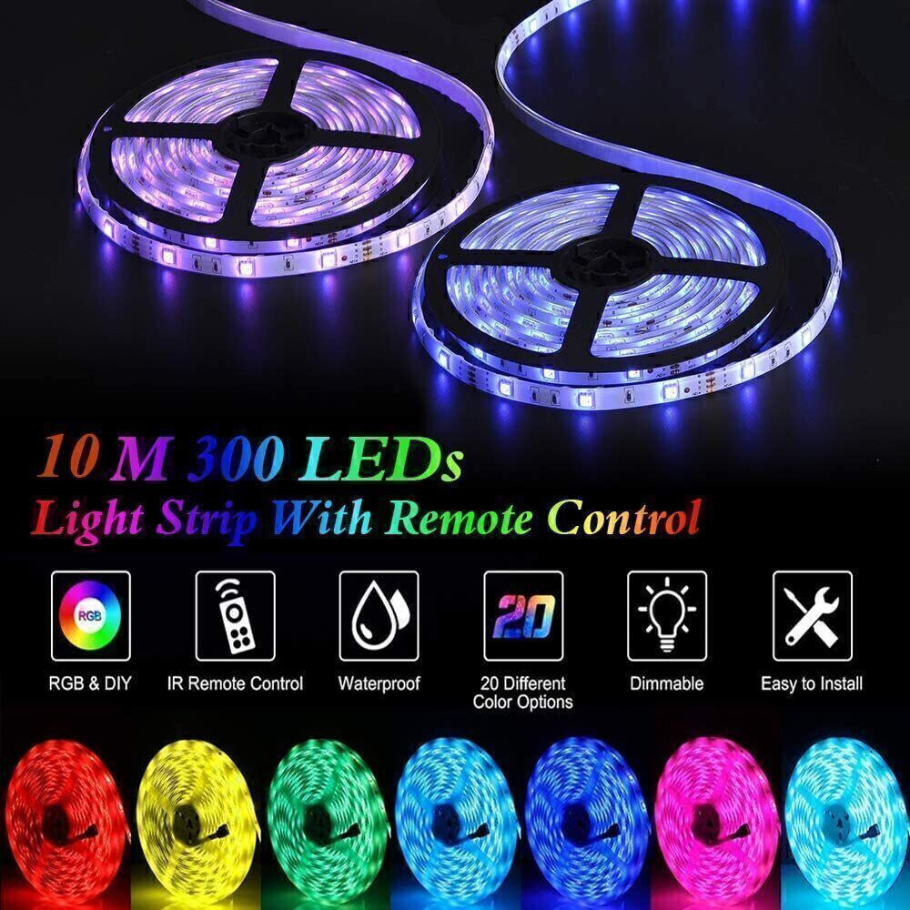 LED Strip Lights Remote Control Bedroom Waterproof for Indoor Outdoor ...