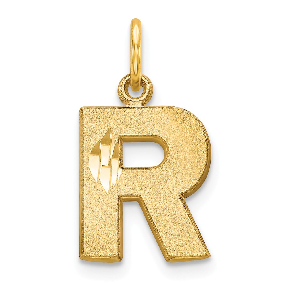 14k Yellow Gold Initial R Charm Pendant 0.79 Inch | eBay