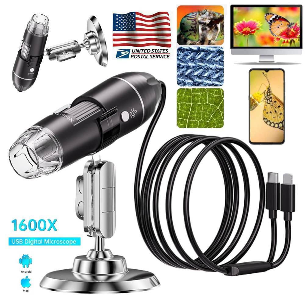 8 LED 1000X 10MP USB Digital Microscope Endoscope Magnifier Camera with ...