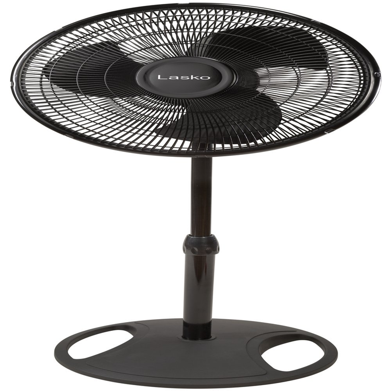 Pedestal Fan 16 Inch 3-Speed Adjustable Oscillating Cool Black Floor S ...