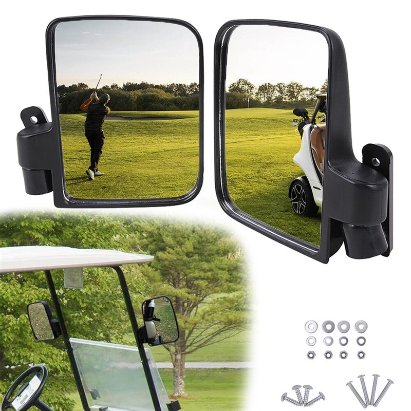 Black Golf Cart Side Mirrors Rear View Mirror