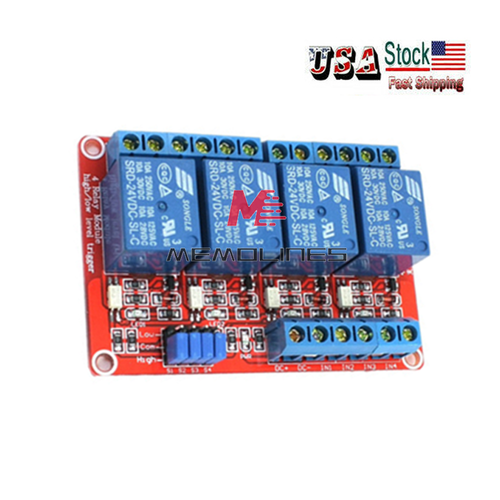 DC24V 4 Channel Relay Module With OPTO-Isolated High And Low Level ...