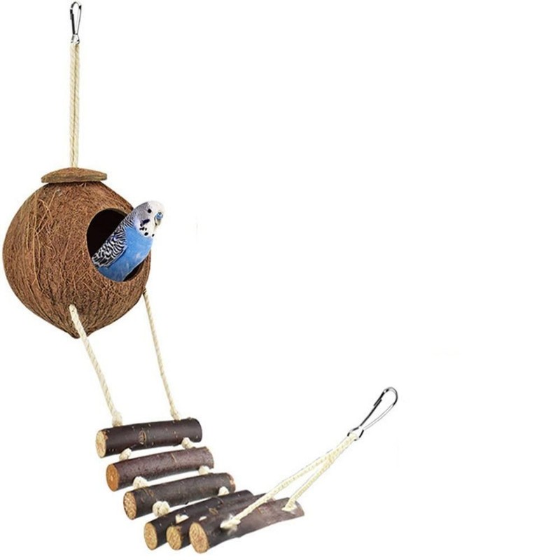 Reptile Gecko Ladder Hut Hide Housecave Bird Nesting Hideouts Hiding T ...