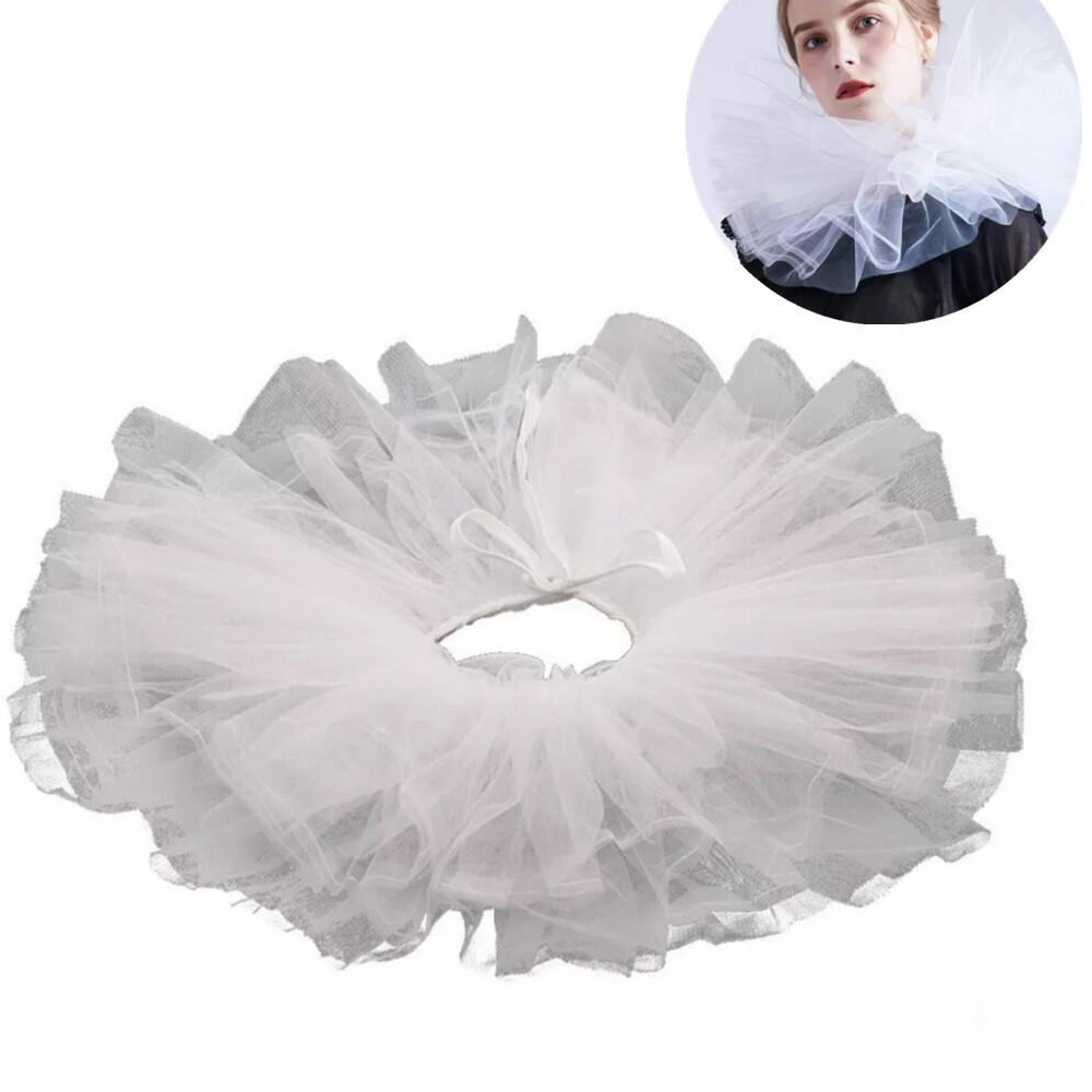 Retro Victorian Edwardian Mesh Neck Ruff Neck Piece Costume Collar ...