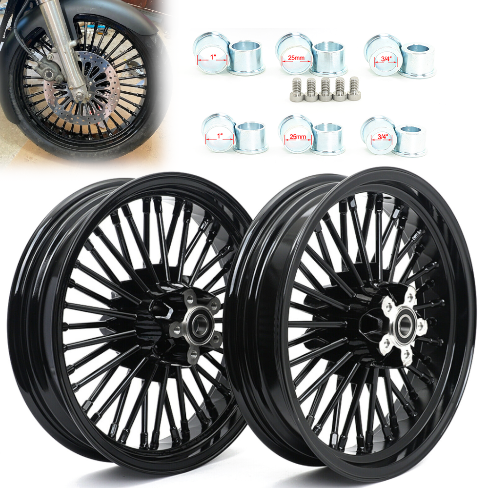 16x3.5 Fat Spoke Wheels Rims Set for Harley Dyna Fat Bob FXDF Wide ...